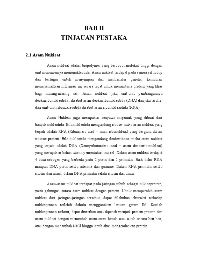 Bab Ii Tinjauan Pustaka: 2.1 Asam Nukleat | PDF