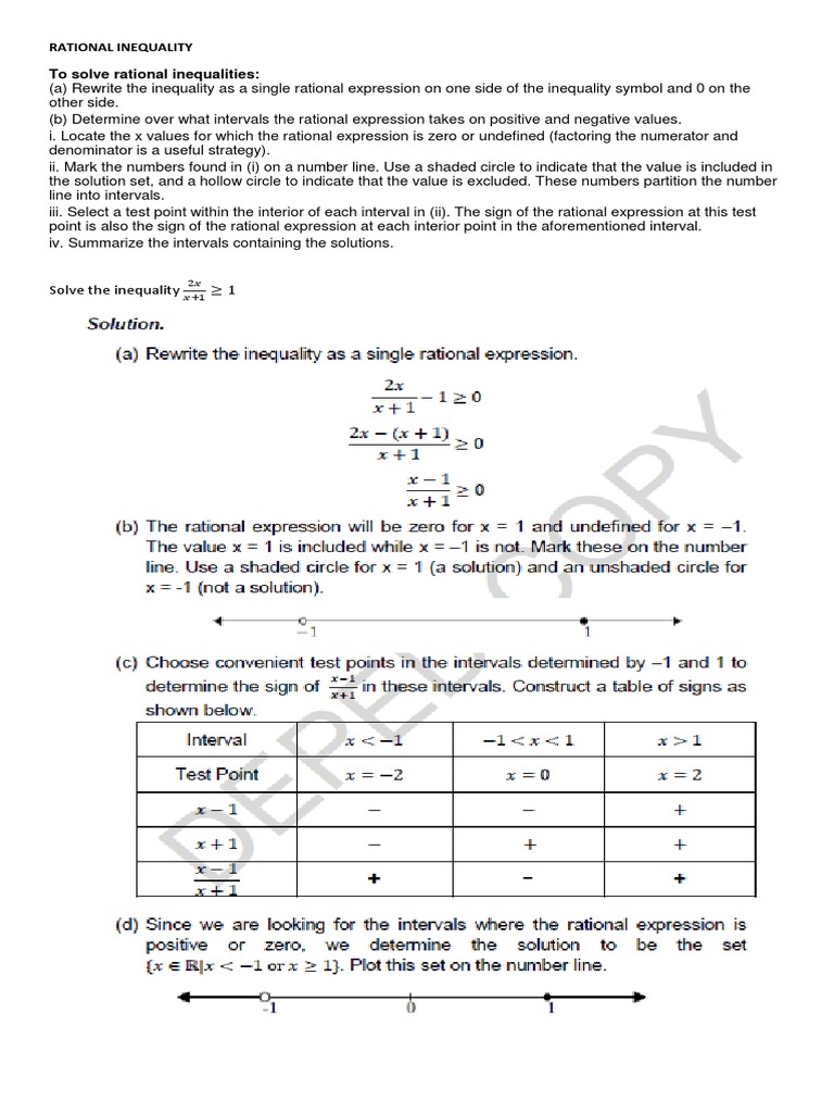 Rational Inequality | PDF