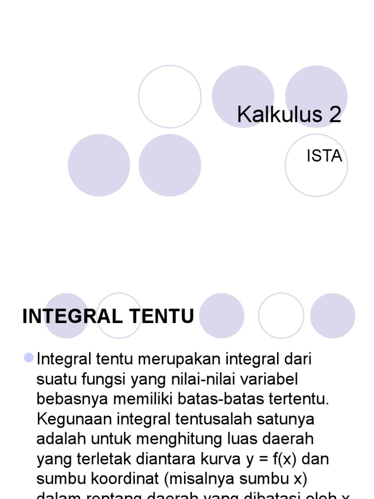 Kalkulus 2 (Integral Tentu) | PDF