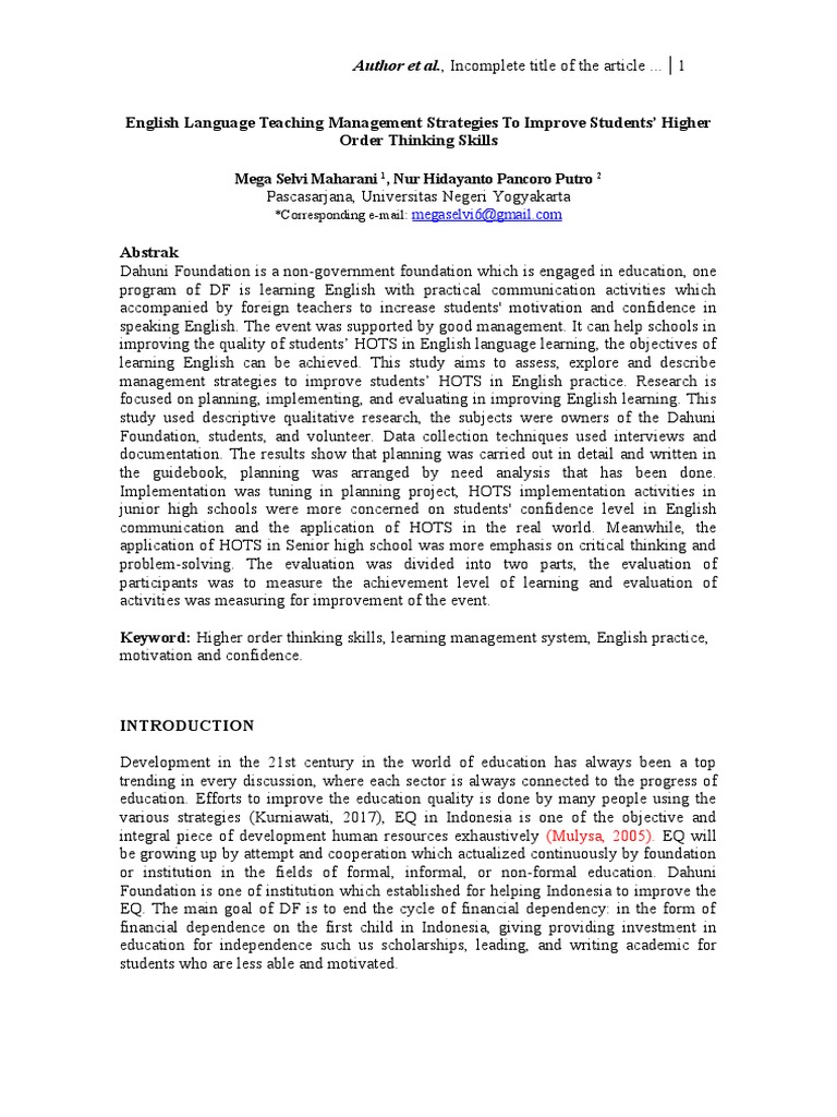 Template JPP FKIP Unila | PDF | Evaluation | Teachers