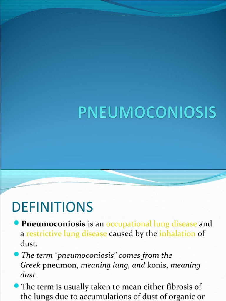 PNEUMOCONIOSIS | PDF | Diseases And Disorders