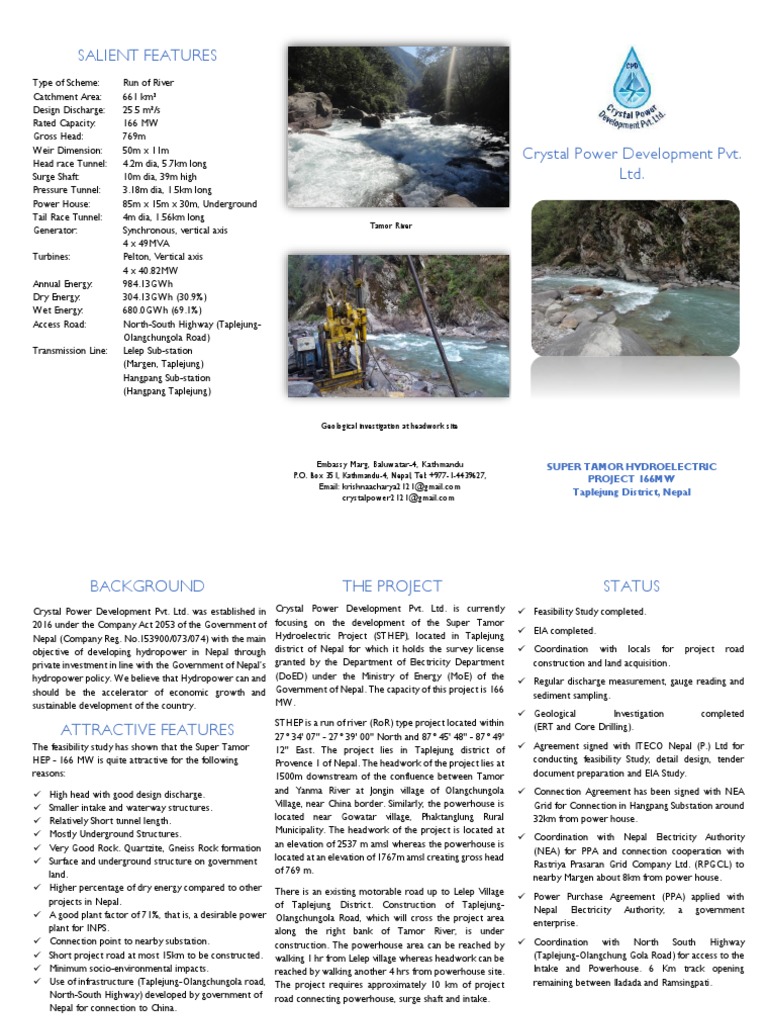 Super Tamor Brochure | PDF | Power Station | Hydroelectricity