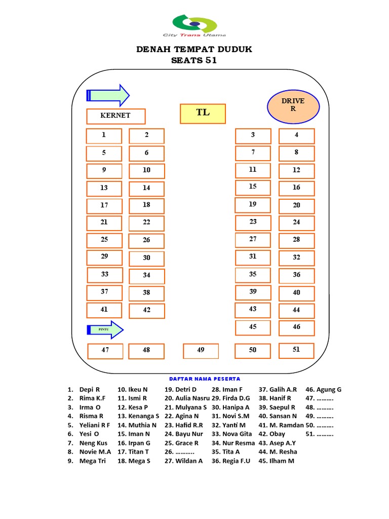 Denah Seats Bis 3 Kloter 1 | PDF
