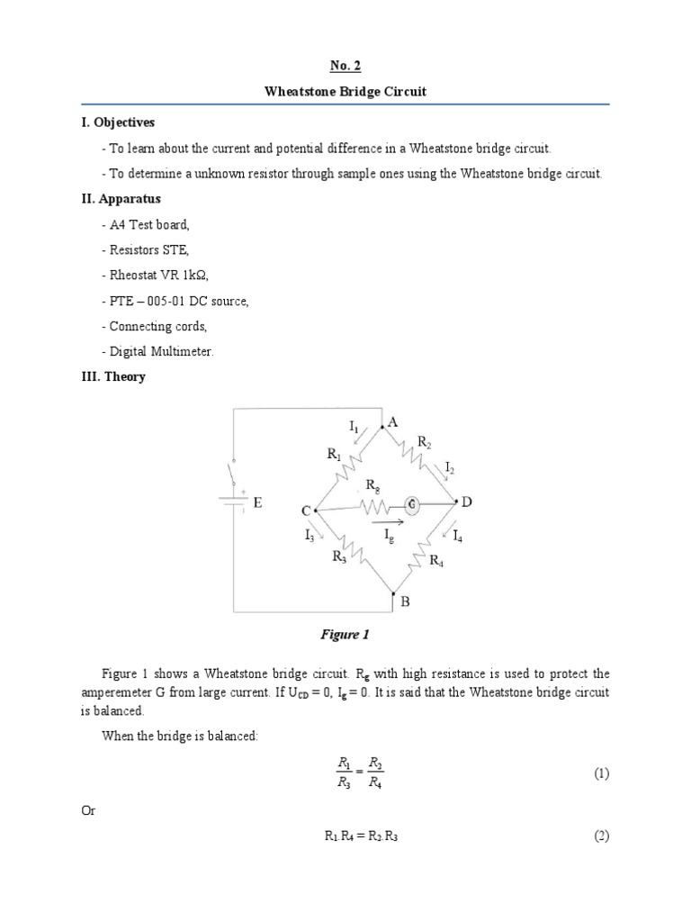 No. 2 - Wheatstone Bridge Circuit | PDF | Equipment | Electrical ...