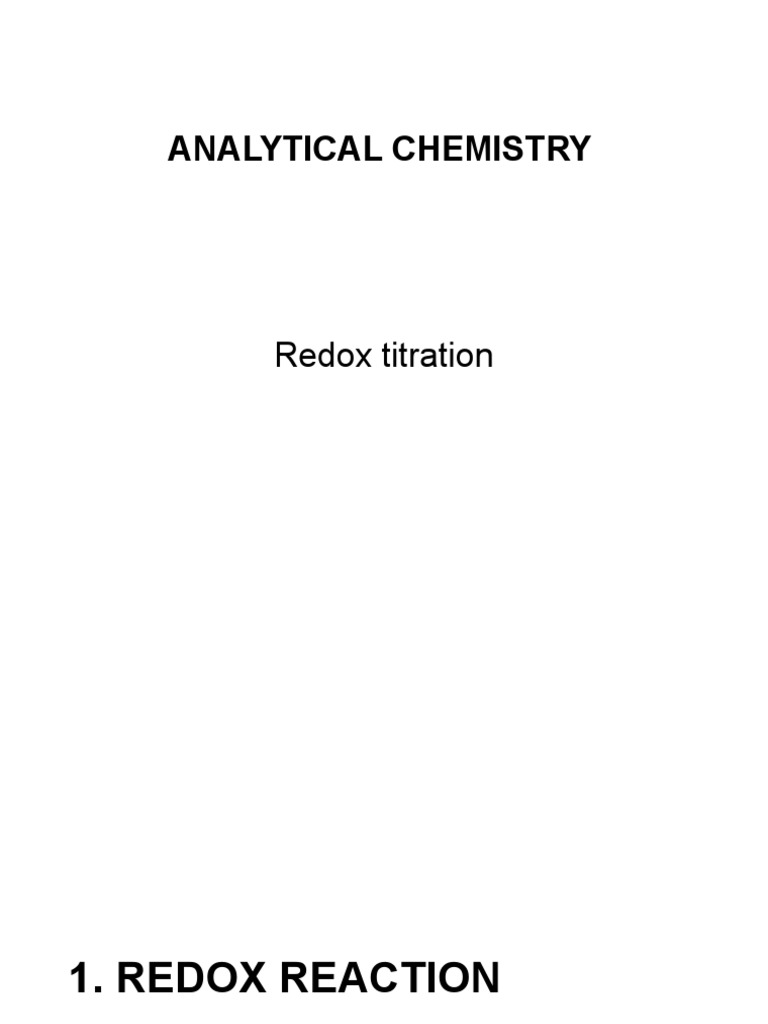 2 Redox Titration | PDF | Redox | Chemistry