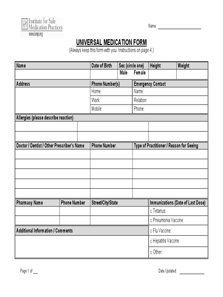 Universal Medication Doctor Prescription Form Template | PDF | Medical ...
