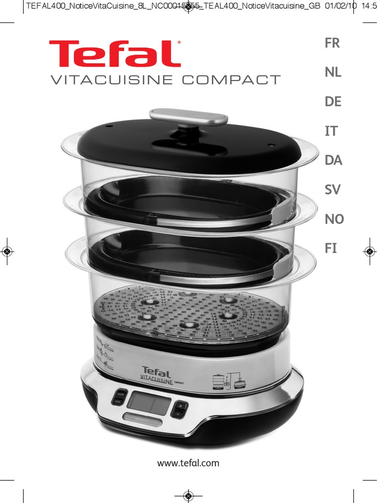 Tefal VS400334 Vitacuisine Compact Steam Cooker | PDF | Nourriture et ...