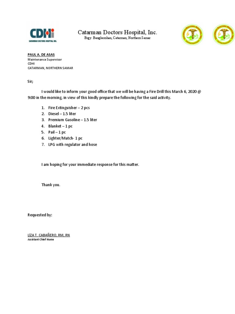 Fire Drill Preparation Notice | PDF