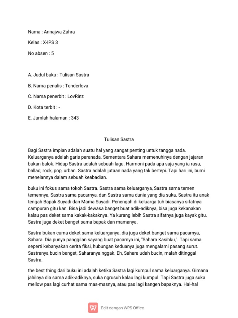 Literasi Tulisan Sastra | PDF