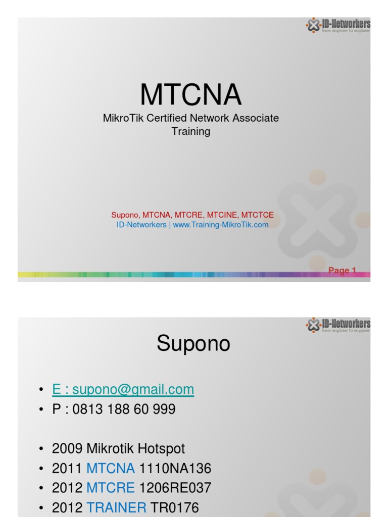 Adoc - Pub Mtcna Mikrotik Certified Network Associate Trainin | PDF Adoc - Pub Mtcna Mikrotik Certified Network Associate Trainin | PDF