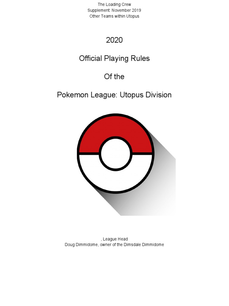 Pokemon League Rules Update | PDF | Pokémon | Government