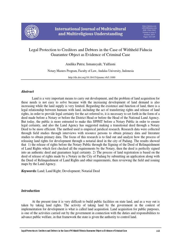 Legal Protection in Fiducia Cases | PDF | Notary Public | Guarantee