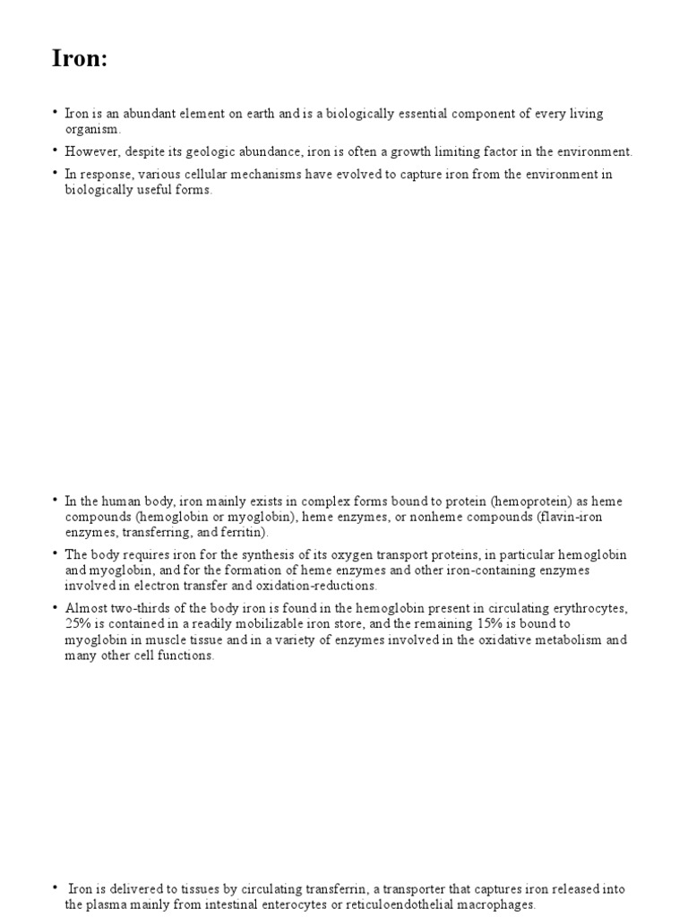 Iron | PDF | Iron | Biochemistry