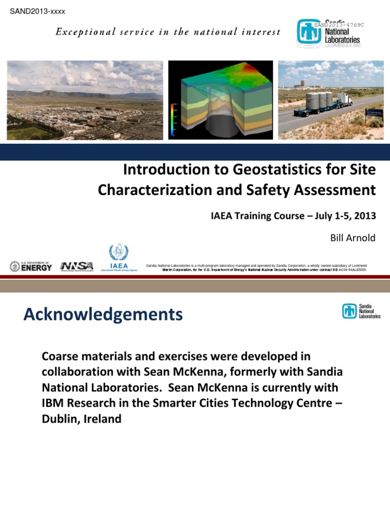 Introduction To Geostatistics For Site Characterization and Safety Assessment | PDF | Stationary ...