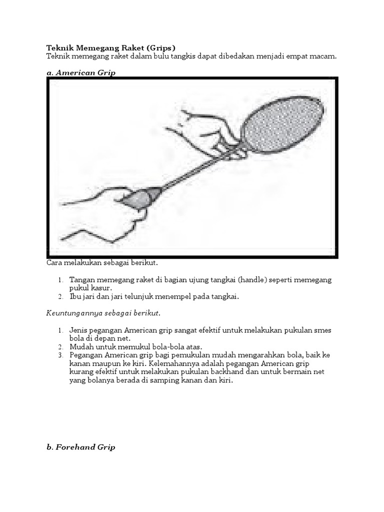 Teknik Memegang Raket | PDF | Olahraga & Rekreasi