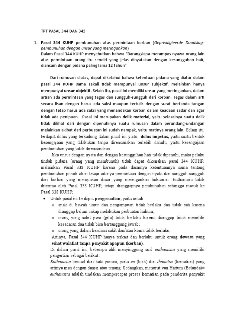 TPT Pasal 344 Dan 345 | PDF