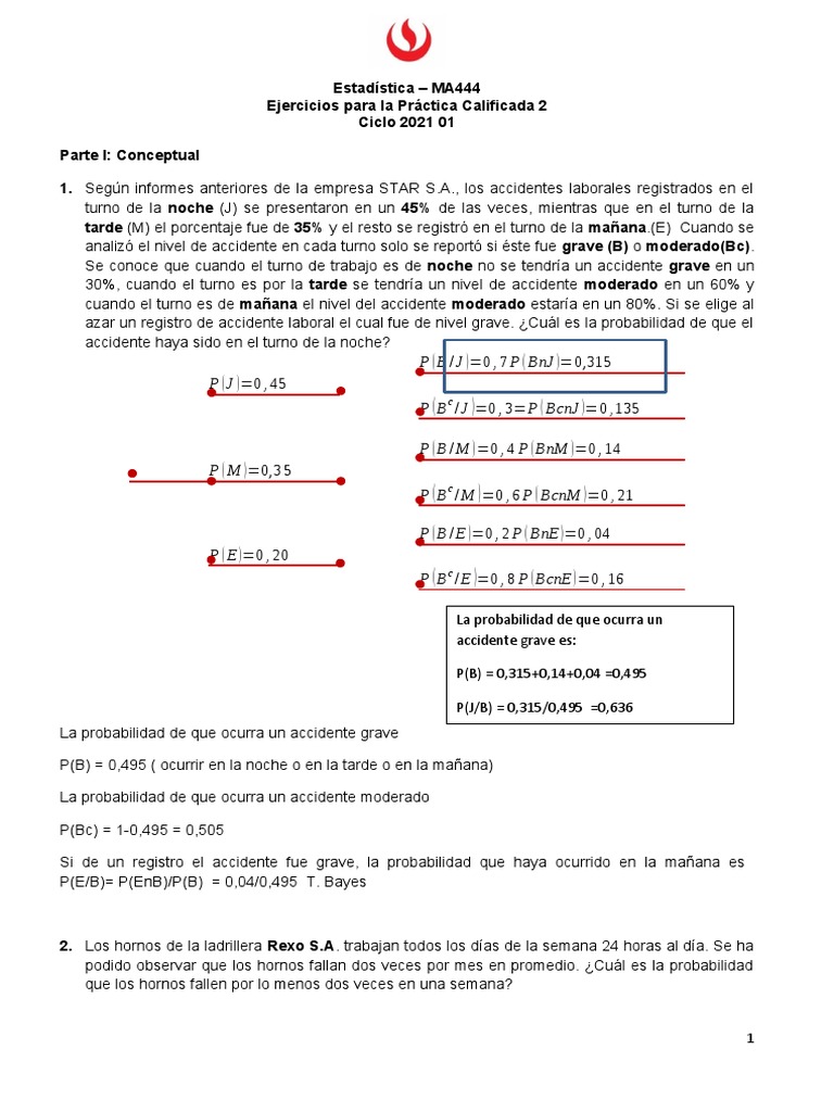 MA444 - Ejercicios para La PC2 - 202101-CS3B | PDF | Distribución normal | Diferencia