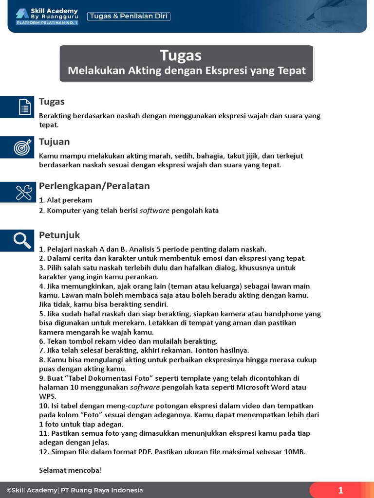 TPD Melakukan Akting Dengan Ekspresi Yang Tepat | PDF
