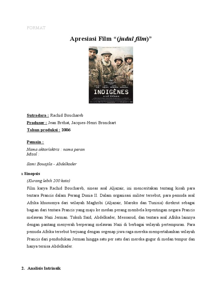 Contoh Apresiasi Film | PDF | Sejarah