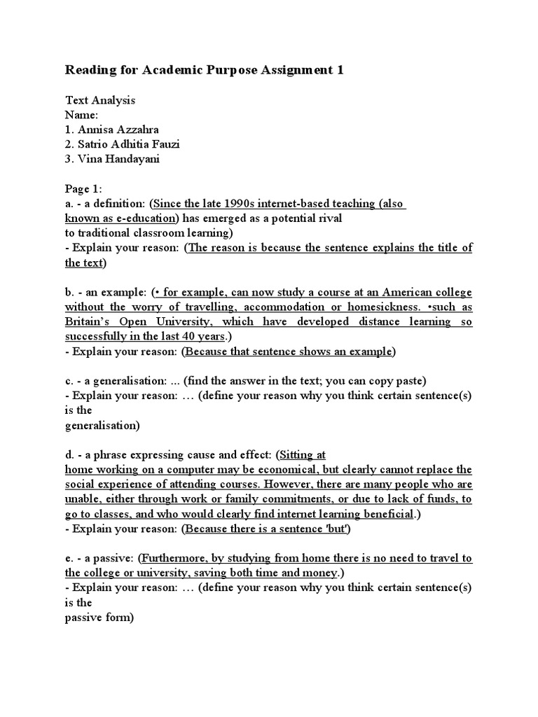 Reading For Academic Purpose Assignment Group | PDF | Reason | Literacy
