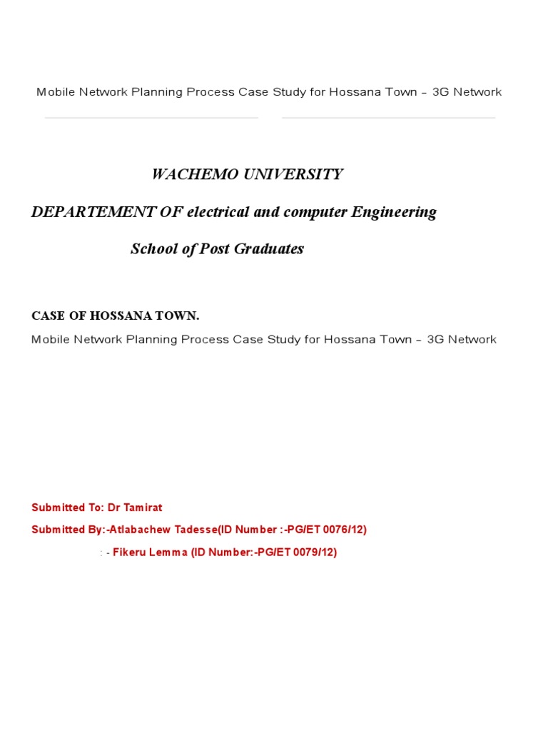 3G Network Planning for Hossana Town | PDF | High Speed Packet Access | 3 G