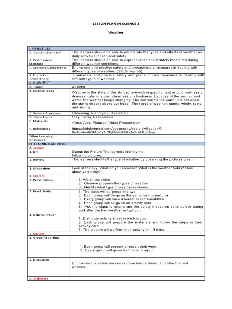 Weather Safety for Young Learners | PDF | Weather | Learning