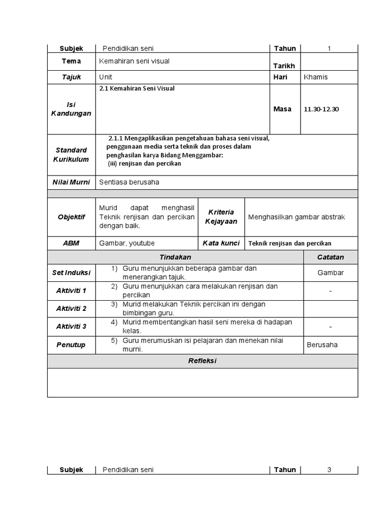 Contoh Lesson Plan | PDF