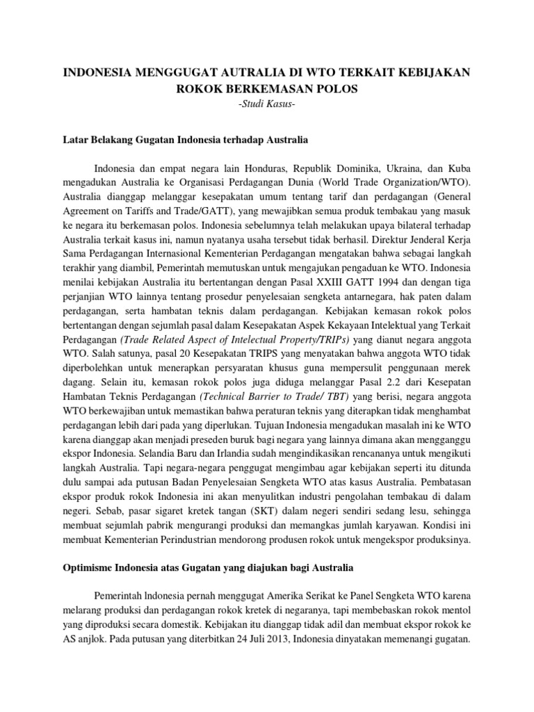 Stukas Wto Indonesia Australia | PDF