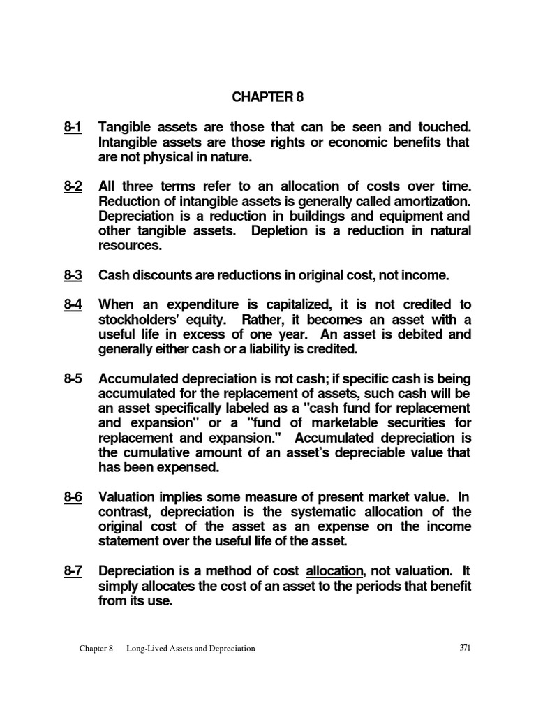 Long-Lived Assets and Depreciation 371 | PDF | Depreciation | Book Value