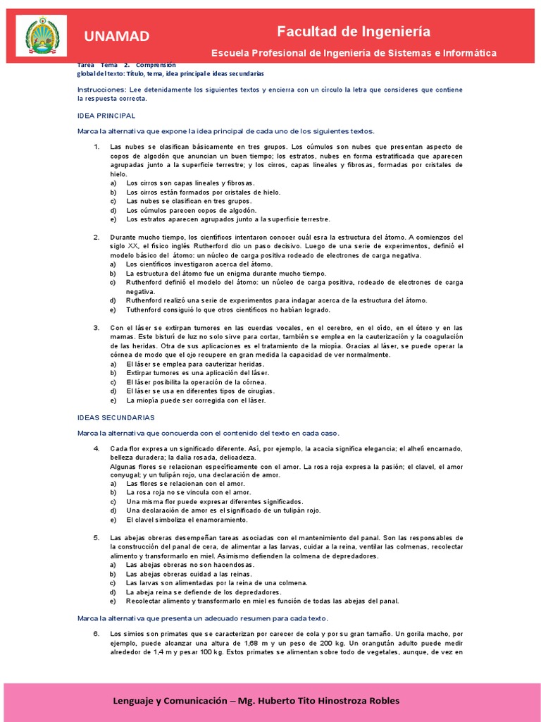 Tarea Tema 2. Comprensión Global Del Texto | PDF | Fábula | especia