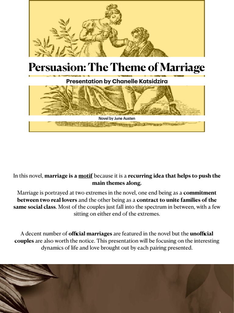 Themes of Marriage in Austen's Persuasion | PDF | Persuasion (Novel ...