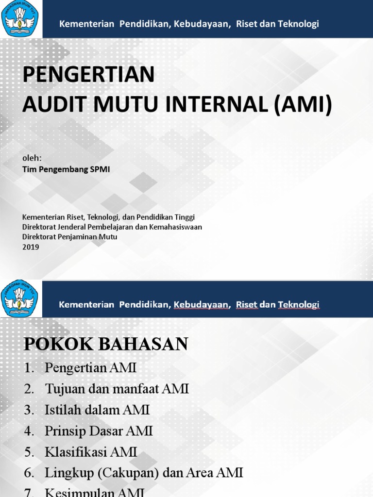 Panduan Audit Mutu Internal | PDF
