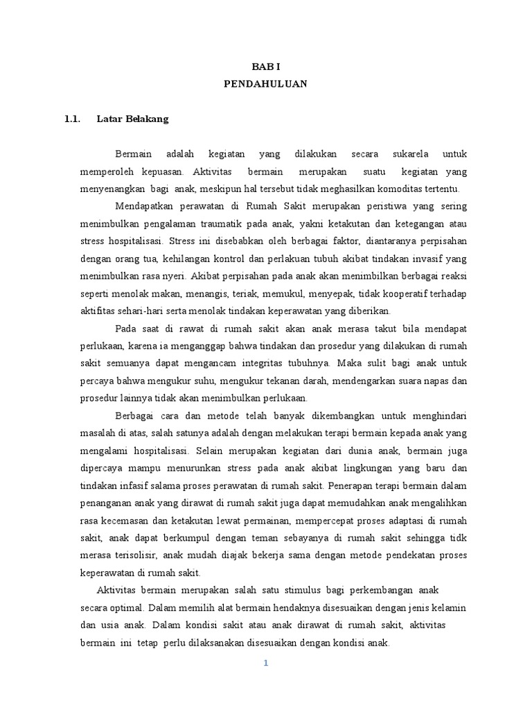 Proposal Terapi Bermain | PDF