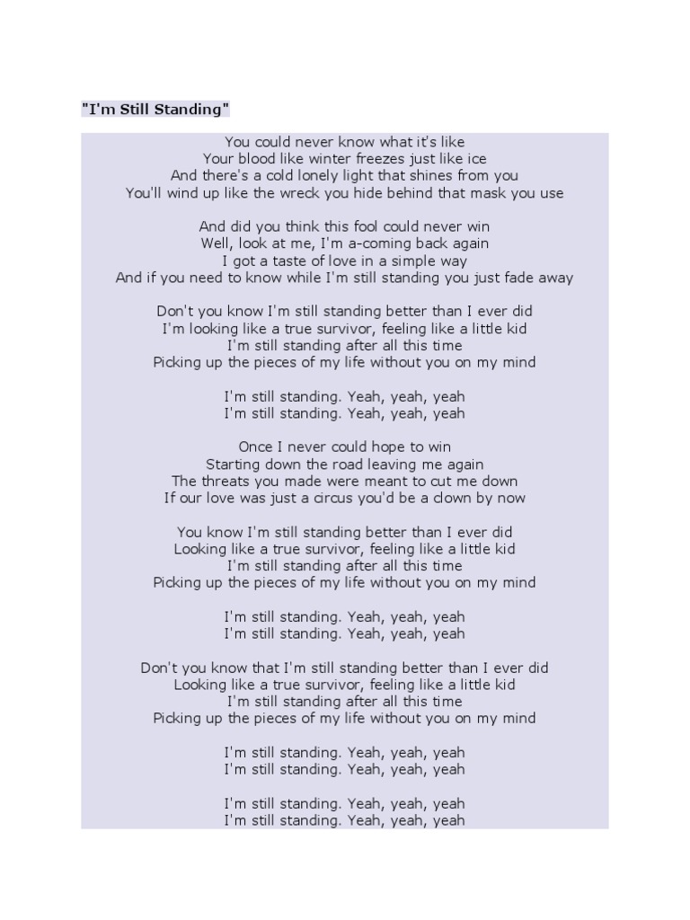 I'm Still Standing | PDF