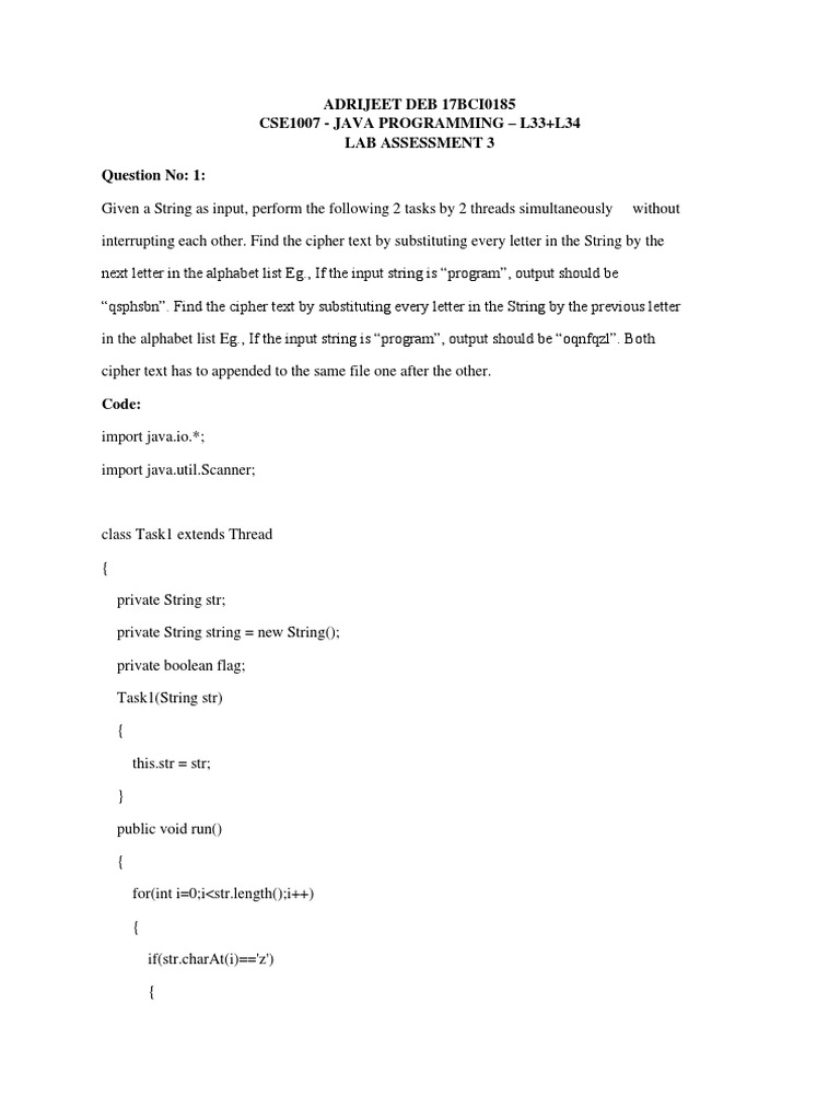 Adrijeet Deb 17bci0185 Cse1007 Java Programming L33l34 Lab 