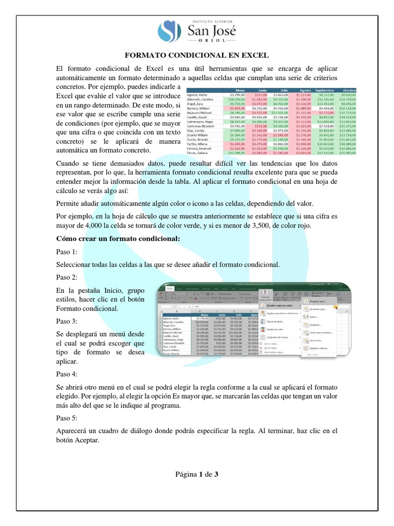 Formato Condicional | PDF | Microsoft Excel | Hoja de cálculo