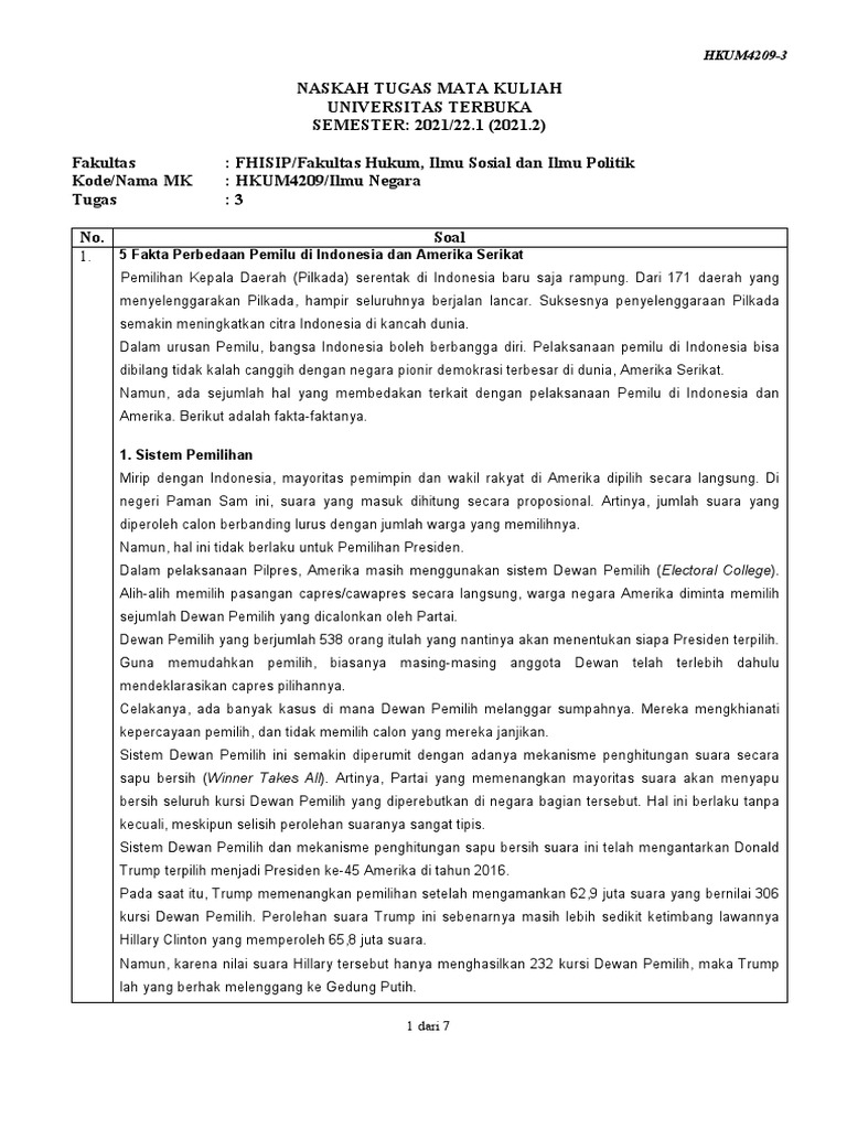 Soal Hkum4209 tmk3 3 | PDF