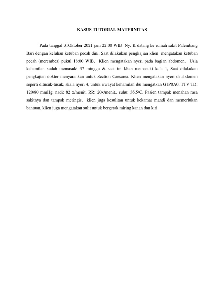 Kasus Tutorial Maternitas | PDF