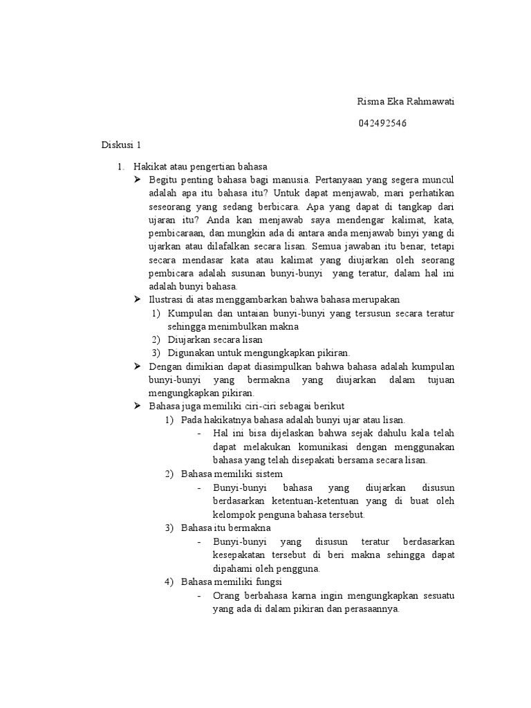 Diskusi 1 BI | PDF | Kajian Bahasa Asing