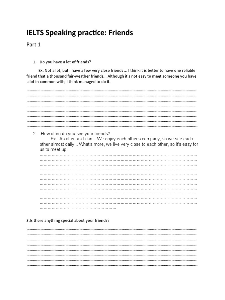 IELTS Speaking Practice | PDF