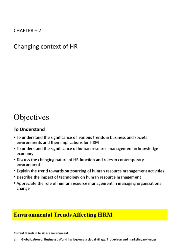 Chapter 2 Changing Context of HR | PDF | Human Resource Management ...