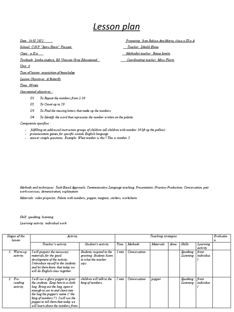 Lesson Plan - Ivan Raluca A XI-a A 23.02.2021 | PDF | Lesson Plan ...