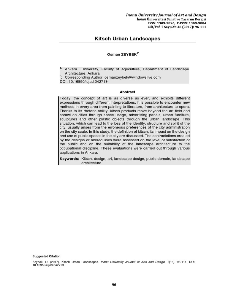 Kent Peyzajında Kitsch | PDF | Aesthetics | Concept