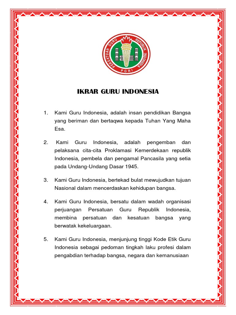 2021 Ikrar Guru Indonesia | PDF
