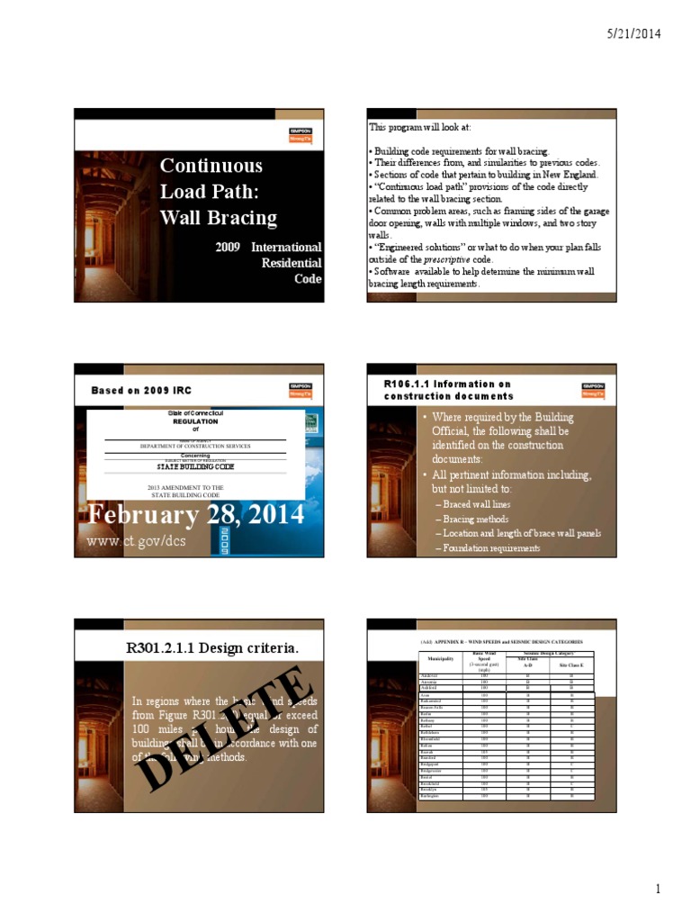 February 28, 2014: Continuous Load Path: Wall Bracing | PDF | Framing ...