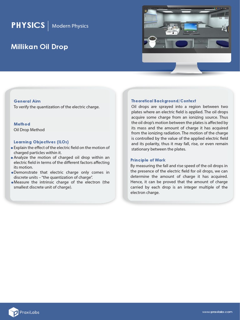 Millikan Oil Drop Experiment Overview | PDF