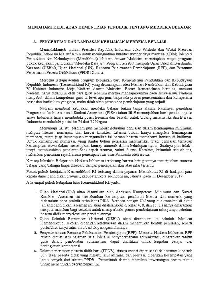 Logo Merdeka Mengajar dalam Kebijakan Pendidikan | PDF
