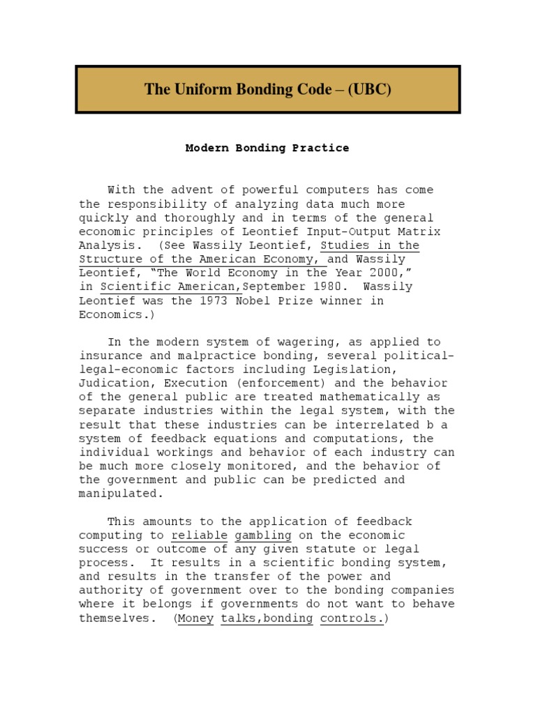 The Uniform Bonding Code | PDF | Taxes | Insurance