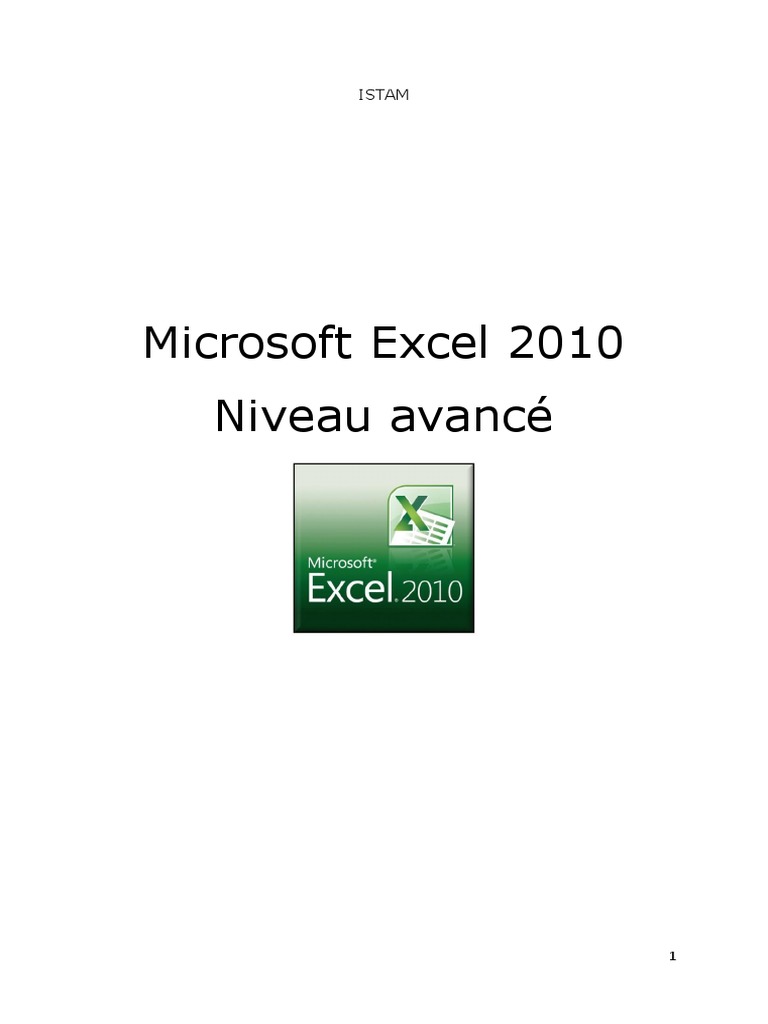 Formation Excel 2010 Avancée | PDF | Microsoft Excel