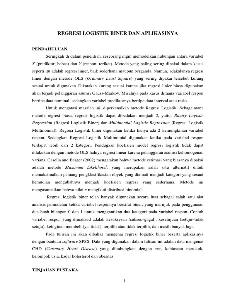 Regresi Logistik Biner | PDF